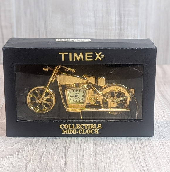 Timex | Accessories | Timex Motorcycle Desk Clock Gold Tone Vintage ...